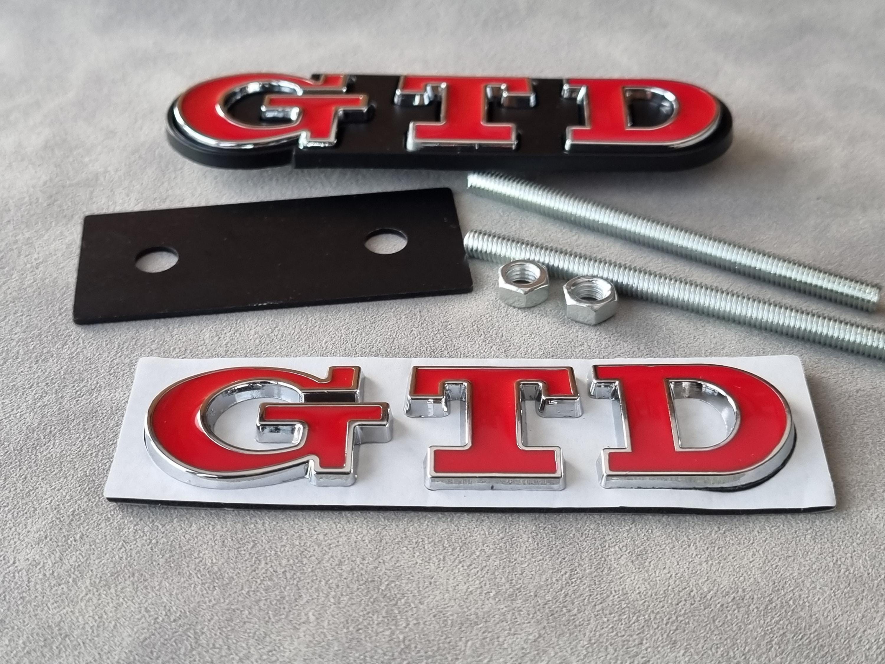 GTD Front Grille Badge Logo + GTD Emblem Rear Trunk Talgate Sticker ...