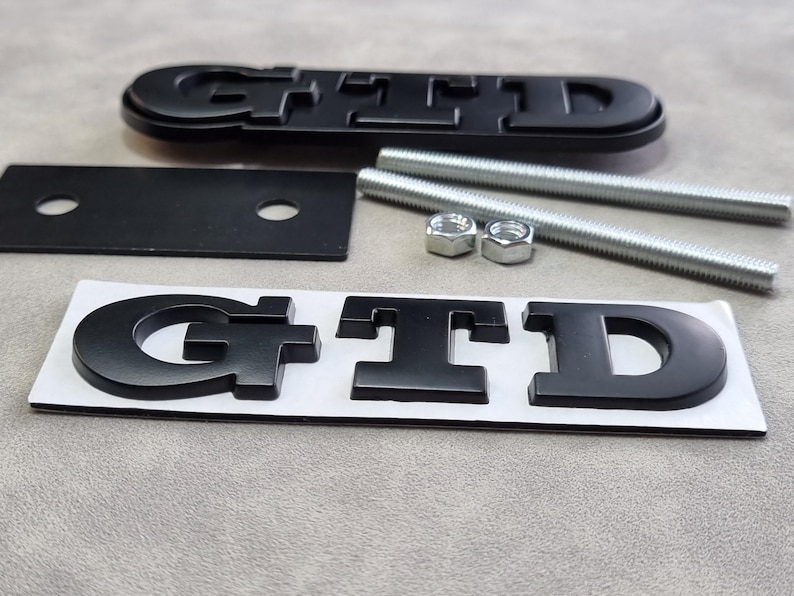 Gtd Front Grille Badge Logo Black + Gtd Emblem Rear Trunk Talgate ...