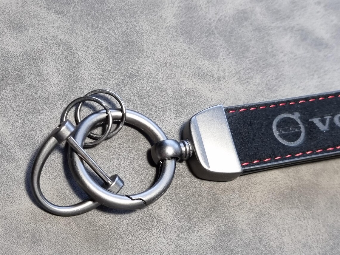 Volvo Keychain Leather Alcantara Keyring Logo Car Accessories Gift for ...