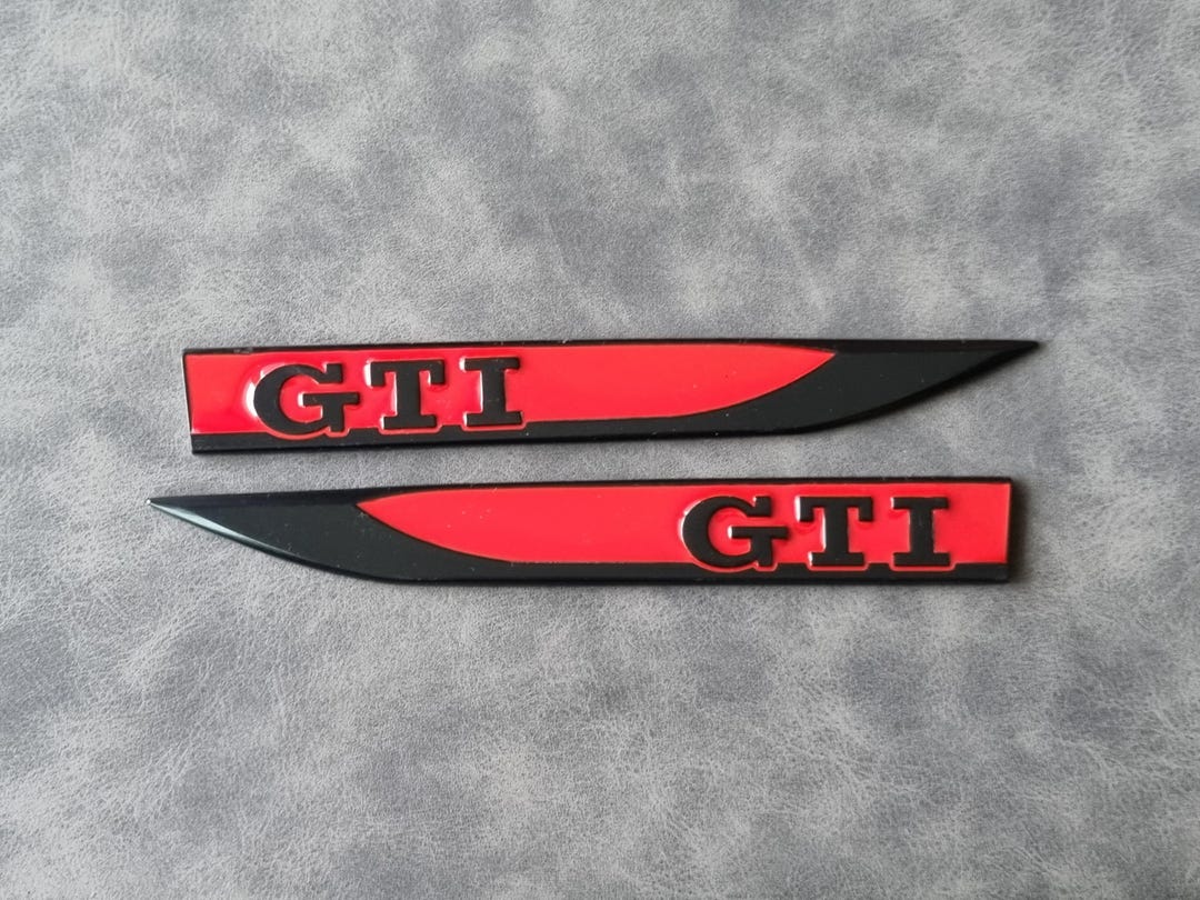 Gti Logo Emblem Red Black Side Wing Fender Badge Sticker Mk7 Mk8 Mk6 ...