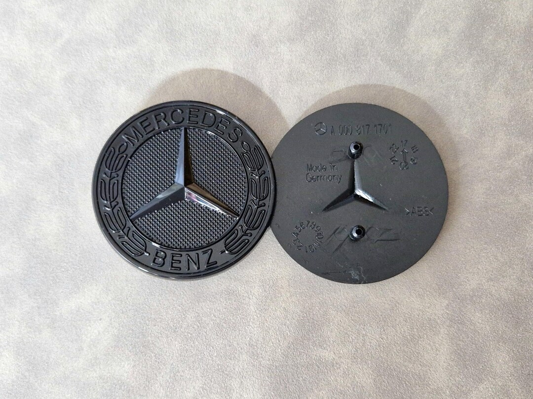 Bonnet Badge Black 57mm Front Hood Logo Emblem Clk Cls Ml E Gl Classe ...