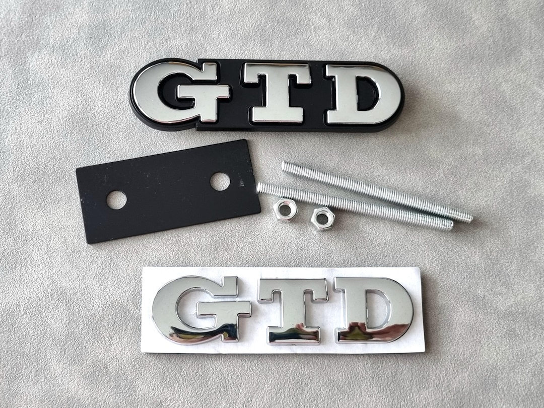 Gtd Front Grille Badge Logo Silver + Gtd Emblem Rear Trunk Talgate ...