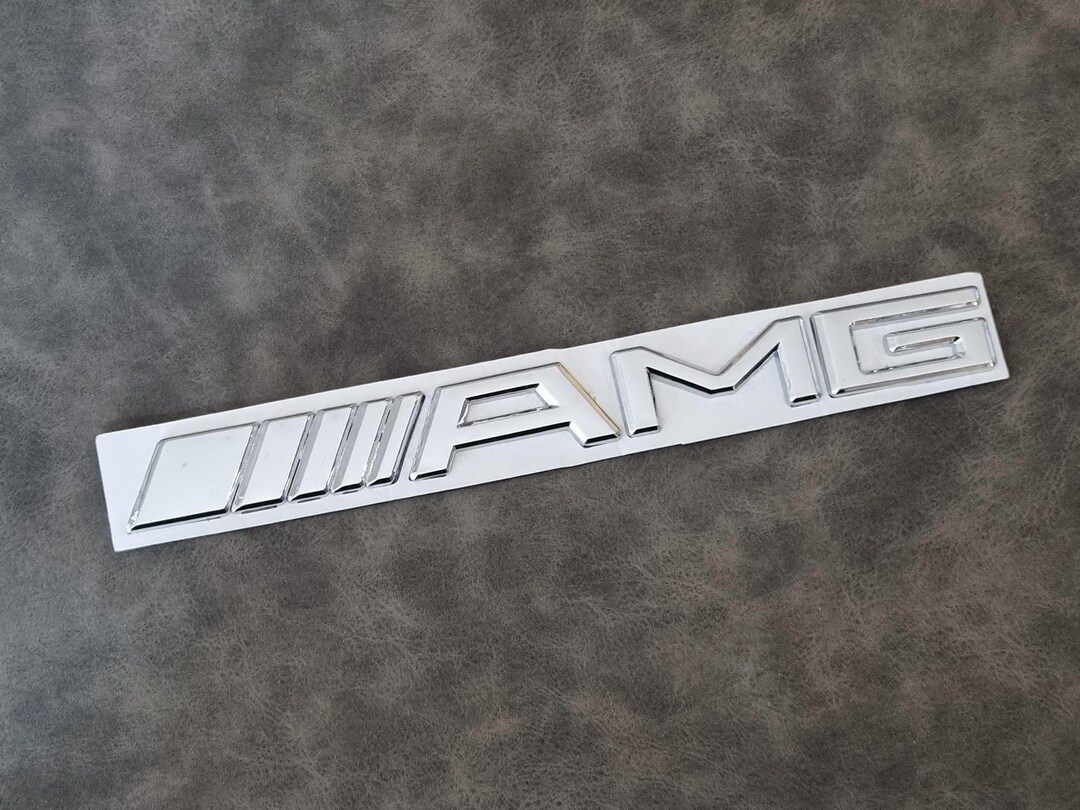 Amg Emblem Logo Silver Rear Trunk Badge Sticker Lettering Mercedes Car ...