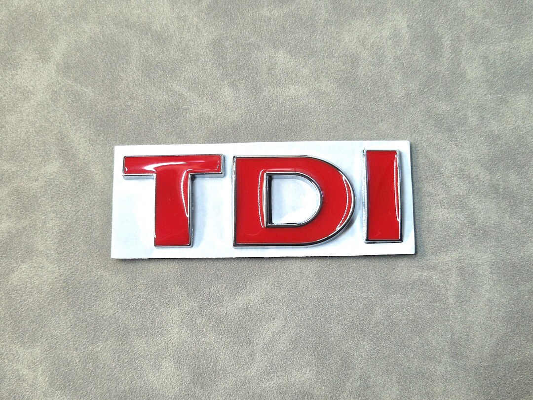 Tdi Emblem Sticker Red Rear Trunk Logo Badge Car Accessories - Etsy
