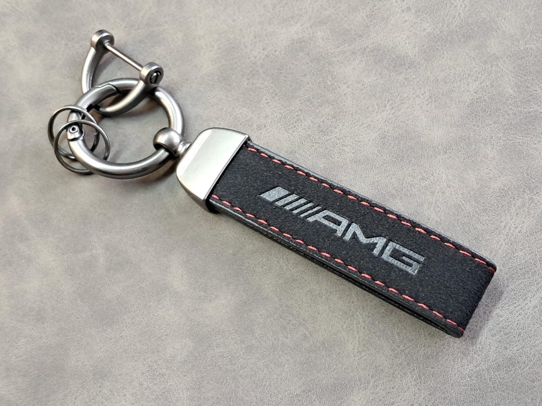 Amg Keychain Leather Alcantara Keyring Logo Mercedes Gift for Men Women ...