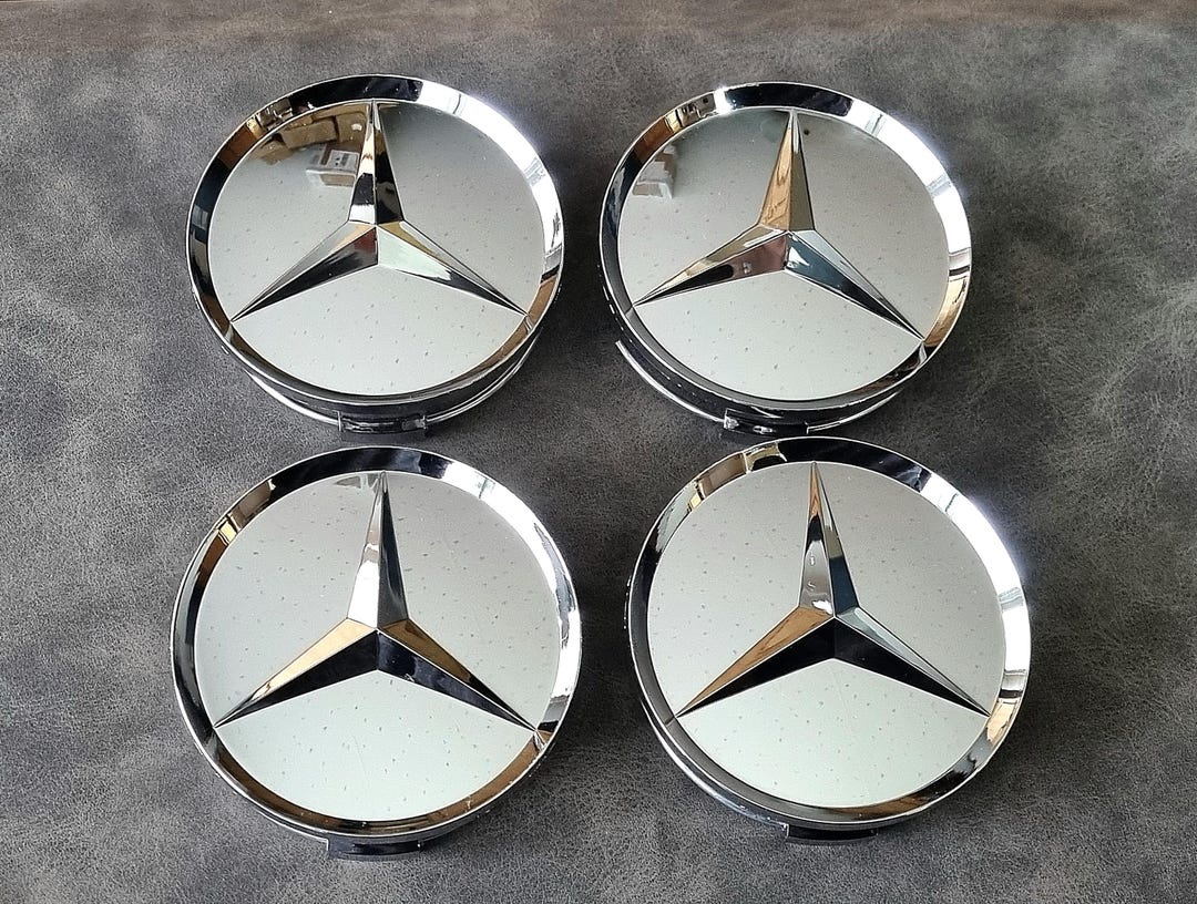 75mm Mercedes Hub Caps 4pcs Chrome Wheel Center Covers Cars Accessories ...