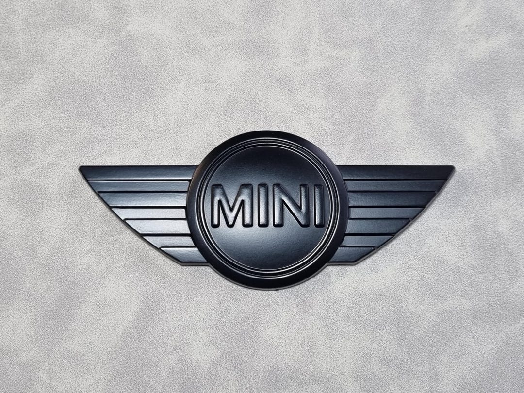 Mini Cooper Logo Emblem Matte Black Bonnet Hood Badge Sticker Jcw Mini ...
