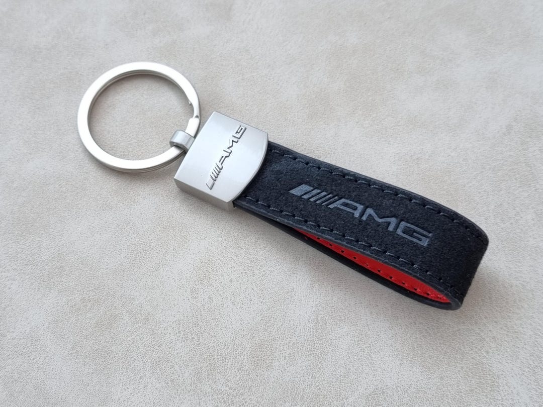 Amg Keychain Leather Alcantara Keyring Logo Mercedes Gift for Men Women ...