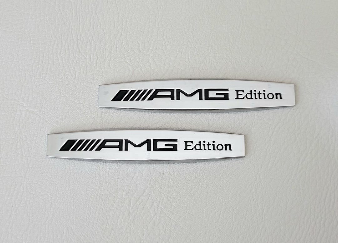 Amg Wing Emblem Logo 2pcs Side Fender Badge Sticker Mercedes Car ...