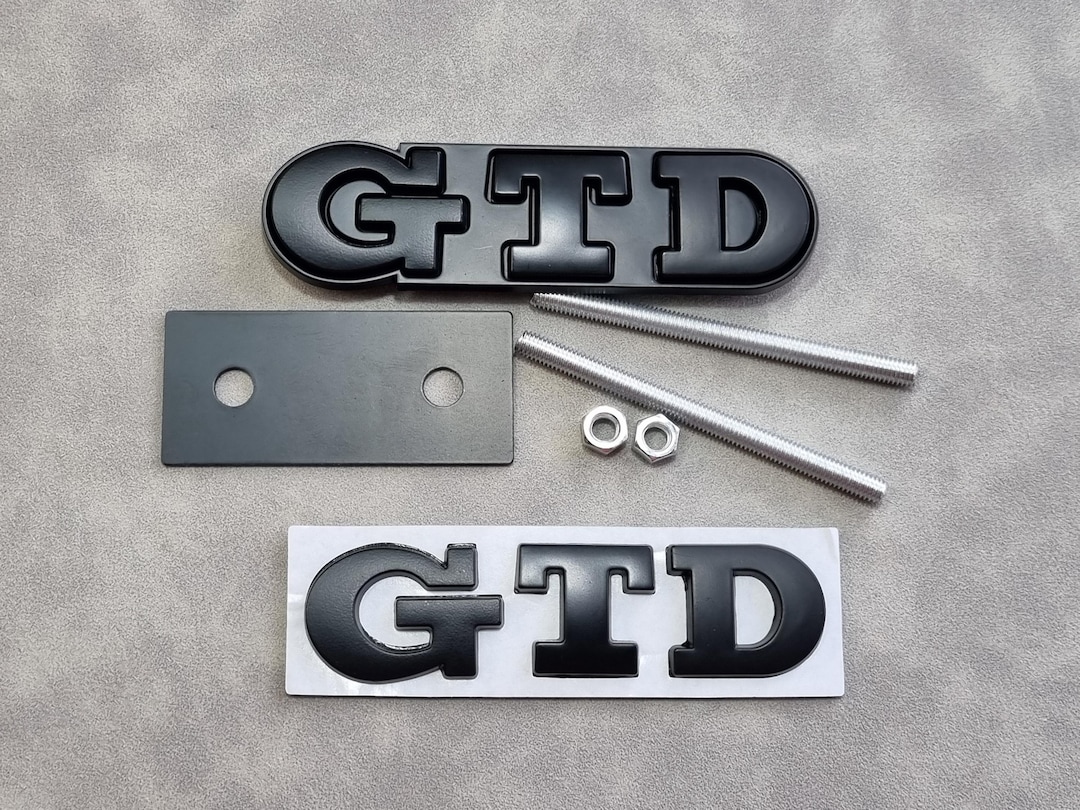 Gtd Front Grille Badge Logo Black + Gtd Emblem Rear Trunk Talgate ...