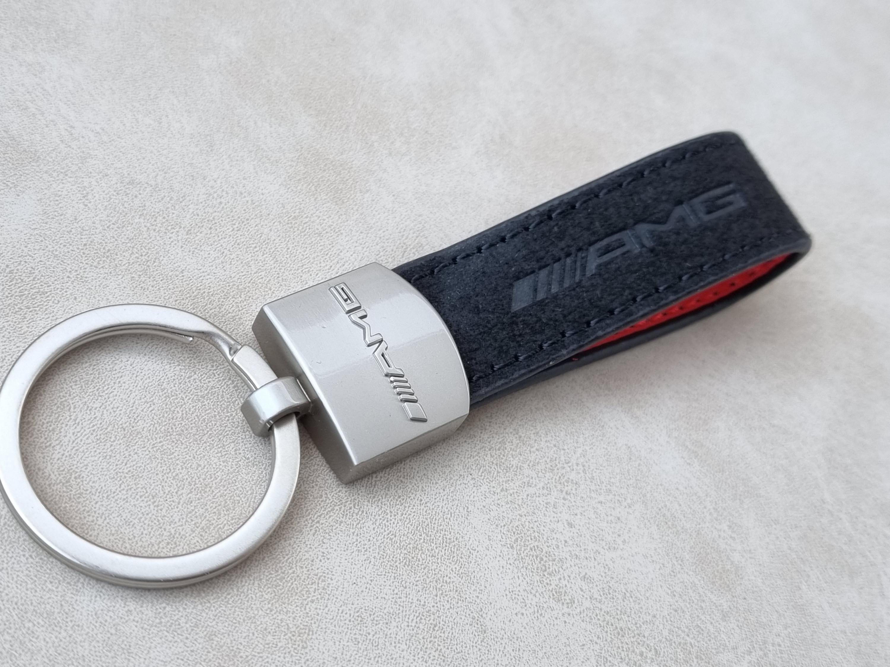 Amg Keychain Leather Alcantara Keyring Logo Mercedes Gift for Men Women ...