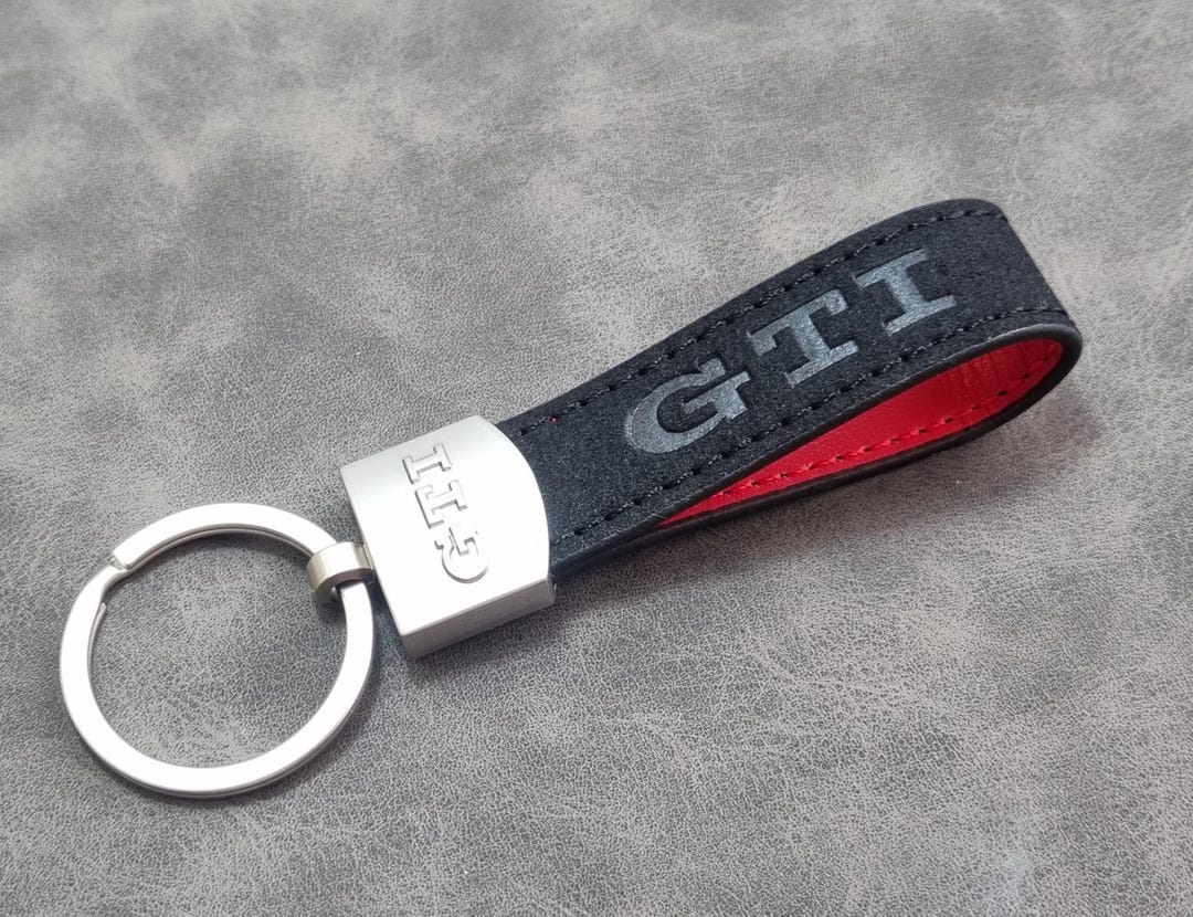 Gti Keychain Leather Black and Red Keyring Logo Mk7 Mk6 Mk8 Car ...