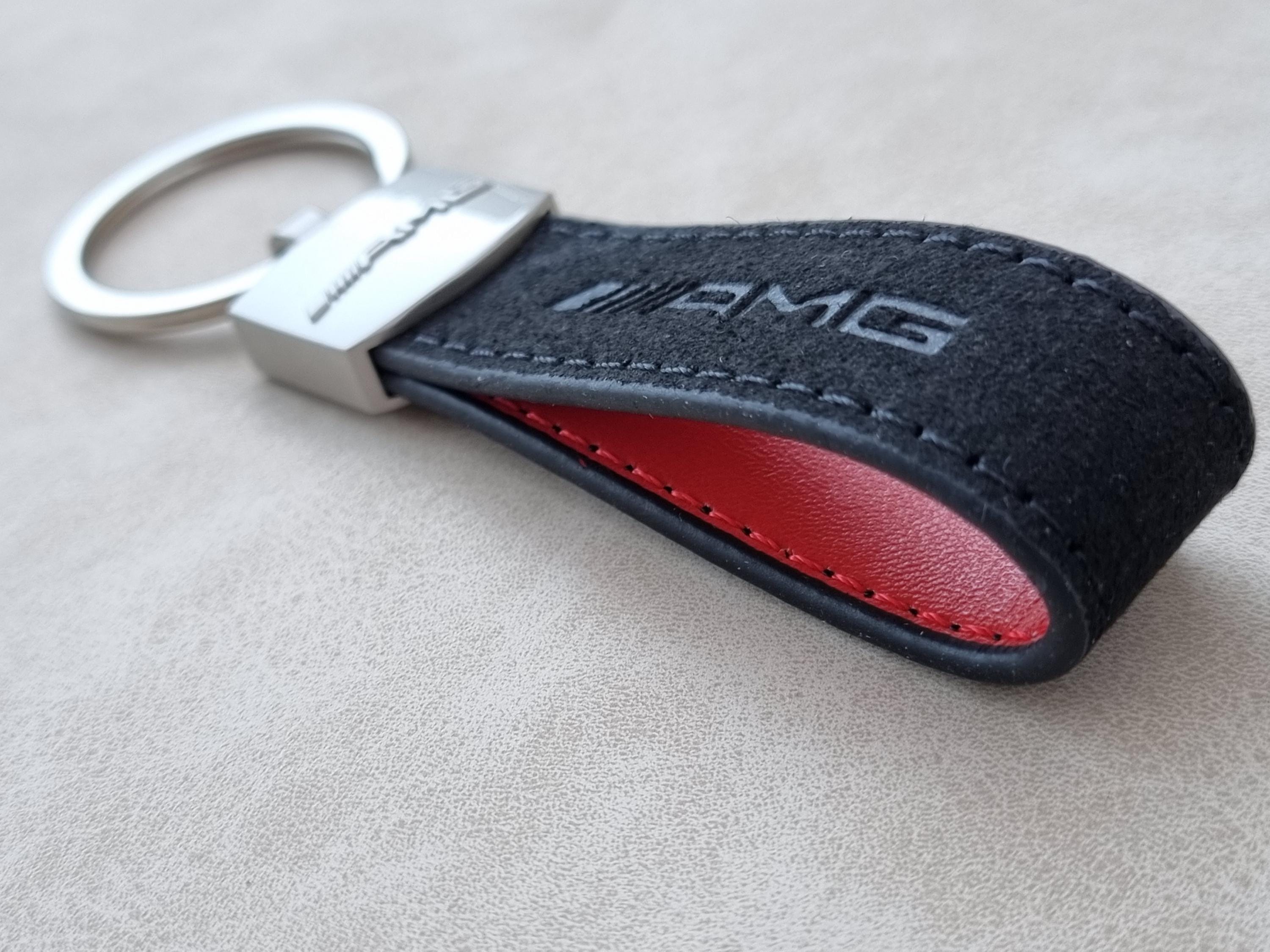 Amg Keychain Leather Alcantara Keyring Logo Mercedes Gift for Men Women ...