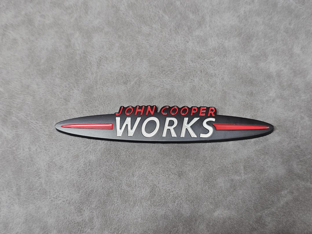John Cooper Works Logo Emblem Black Rear Trunk Badge Sticker Jcw Car ...