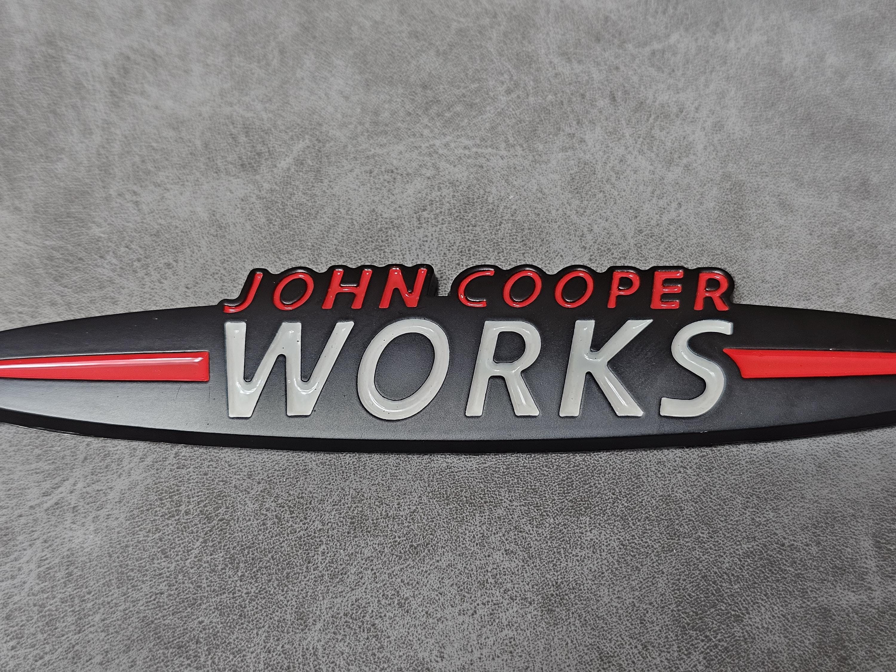 John Cooper Works Logo Emblem Black Rear Trunk Badge Sticker Jcw Mini ...