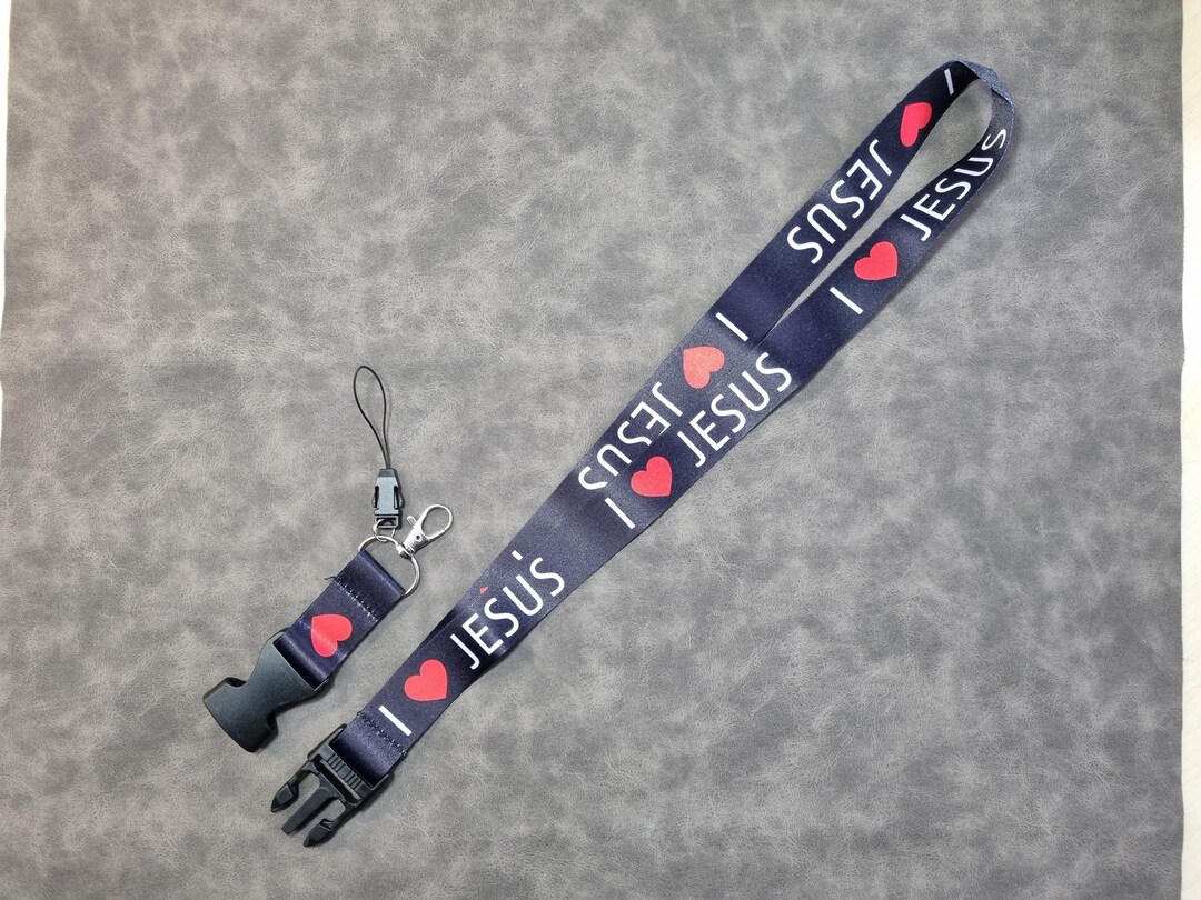 I Love Jesus Neck Lanyard Keychain Strap Keyring Logo Heart Gift for ...