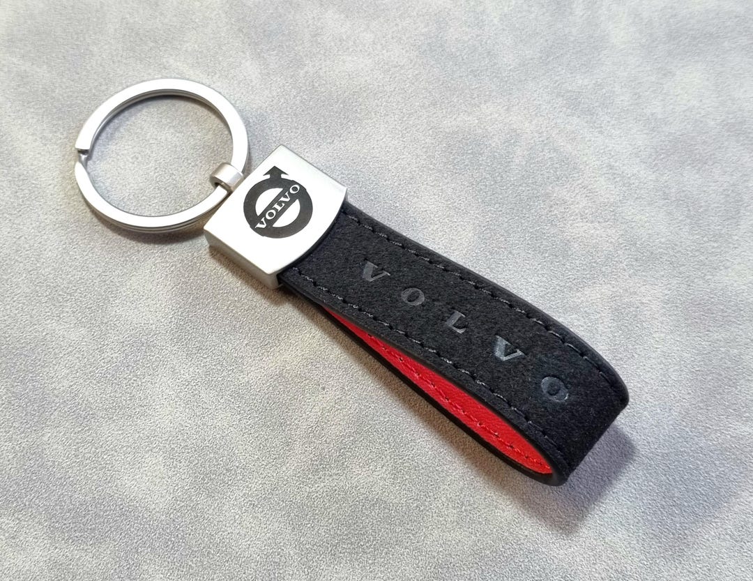 Volvo Keychain Leather With Logo Keyring Lanyard Xc60 Xc90 S80 V70 Gift ...