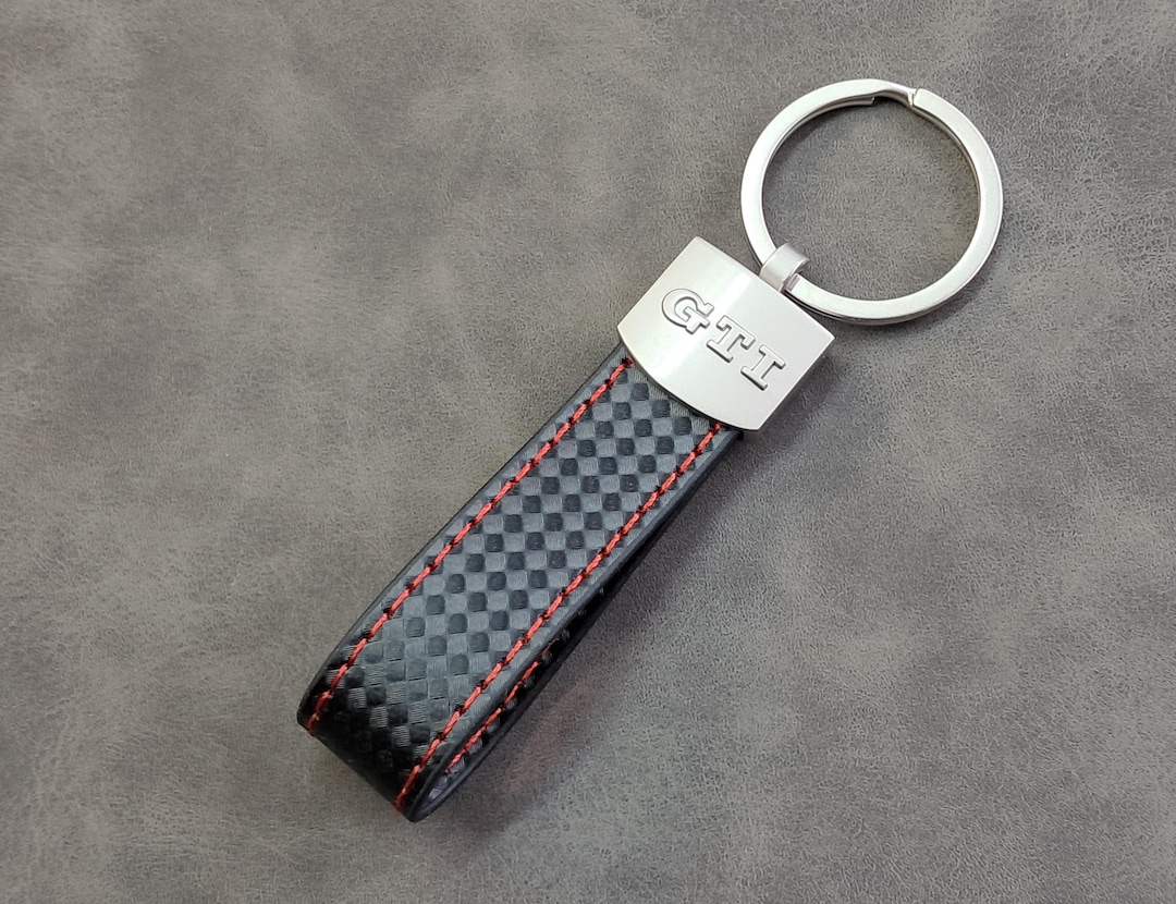 Gti Keychain Leather Carbon Keyring Logo Car Accessories Gift for Men ...