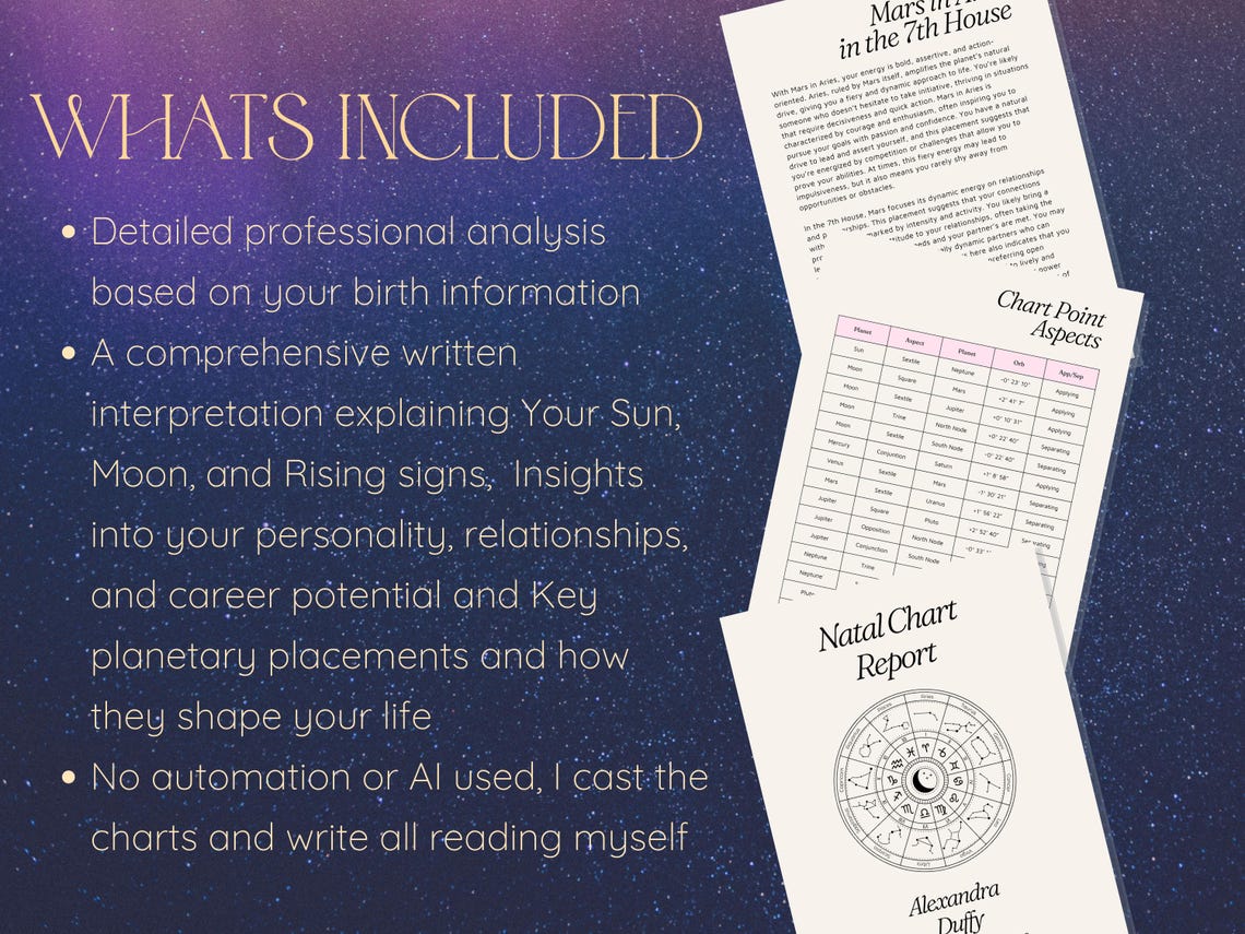 Personalized Natal Chart Reading Custom Astrology Birth Chart With ...