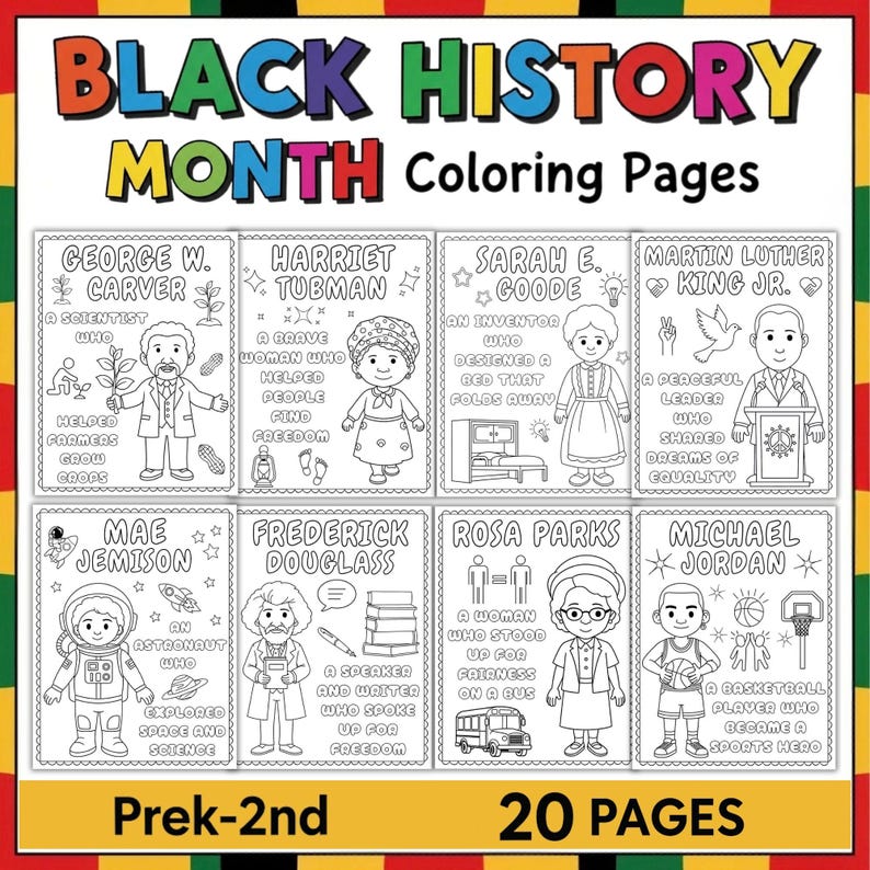Black History Month Heroes Printable Coloring Pages|famous African ...