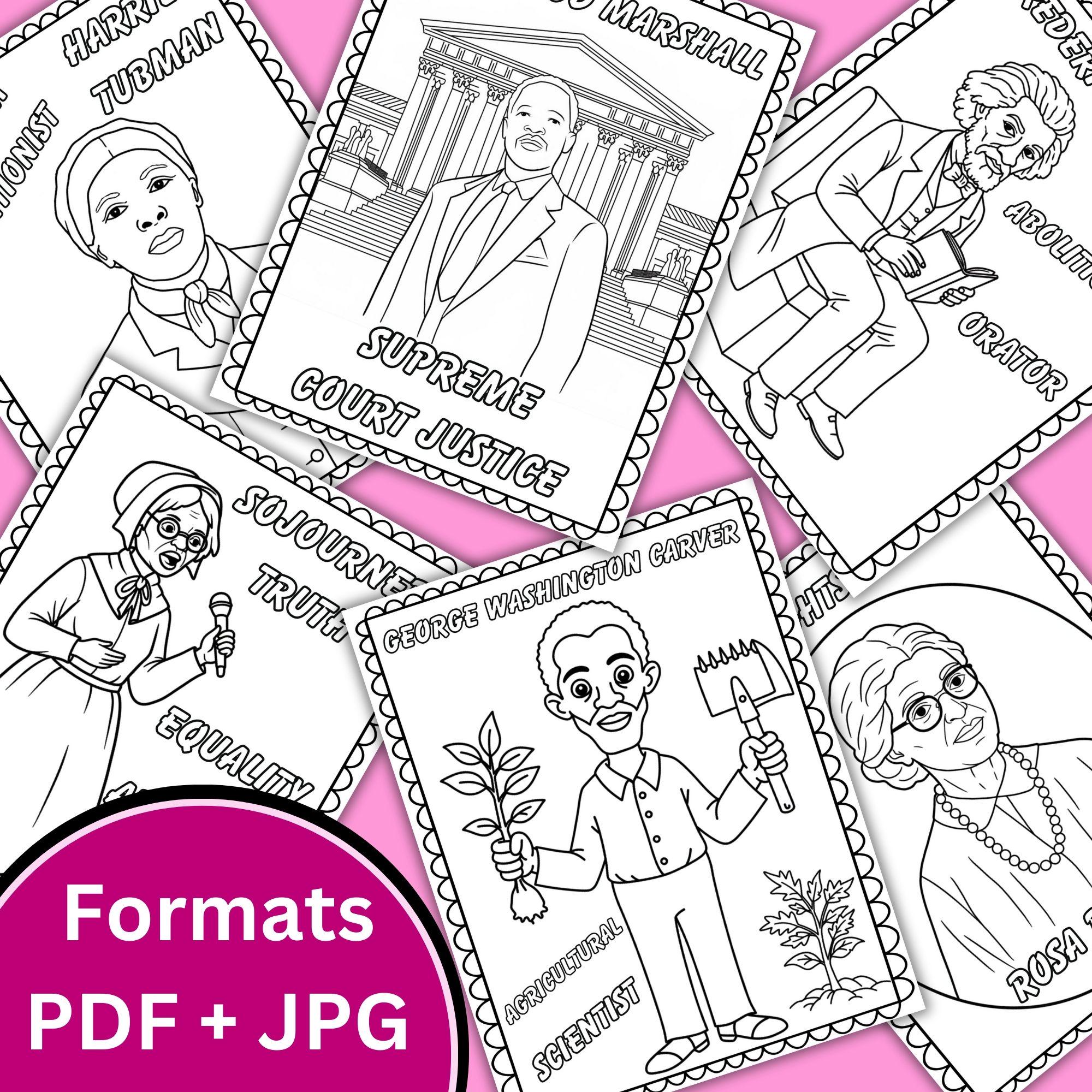 African American Heroes Coloring Worksheets, Important Figures in Black ...