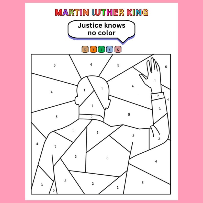 Martin Luther King Day Color by Numbers Pages, MLK Color by Number ...
