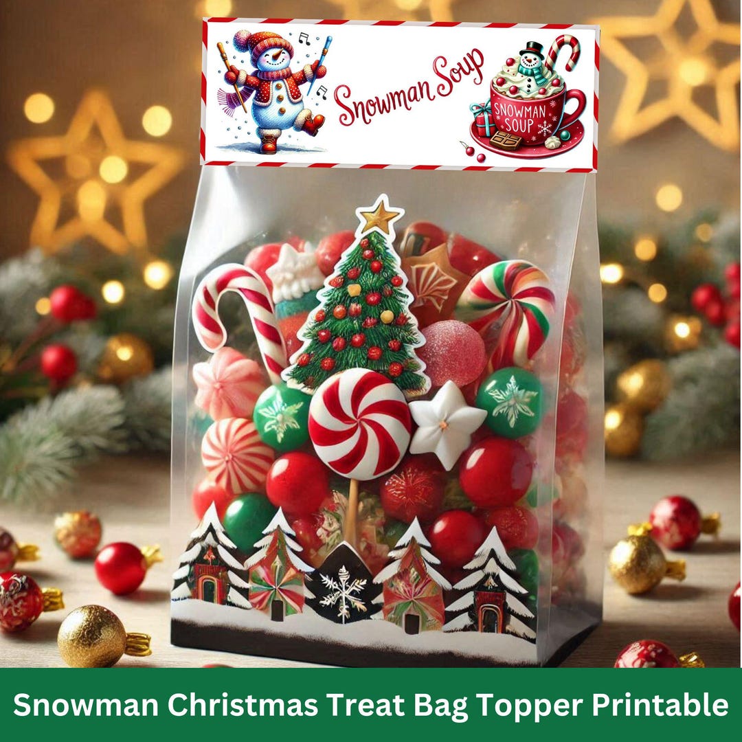 Snowman Soup Treat Bag Topper Printable, Snowman Soup Label, Build a ...