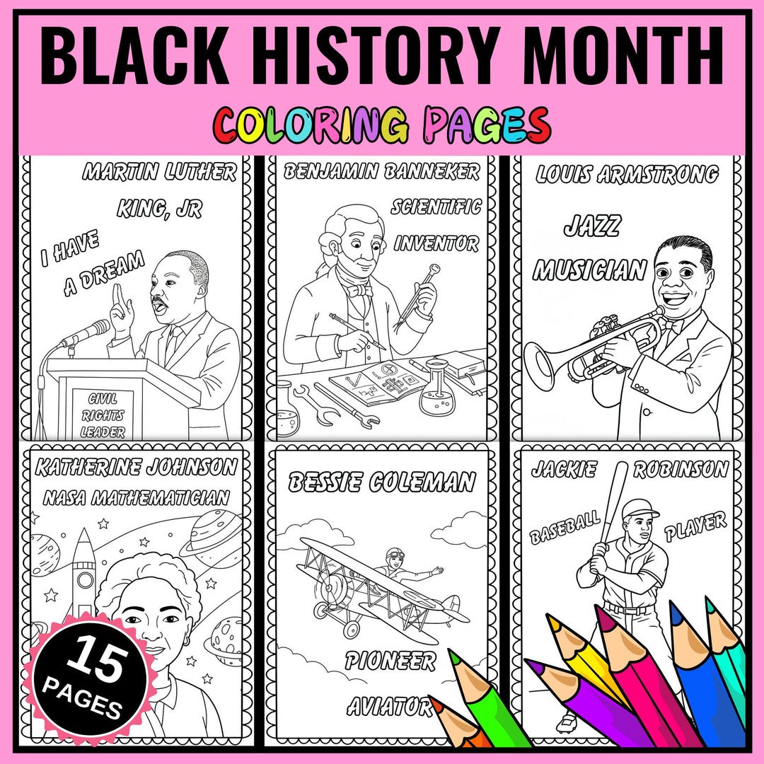 African American Heroes Coloring Worksheets, Important Figures in Black ...
