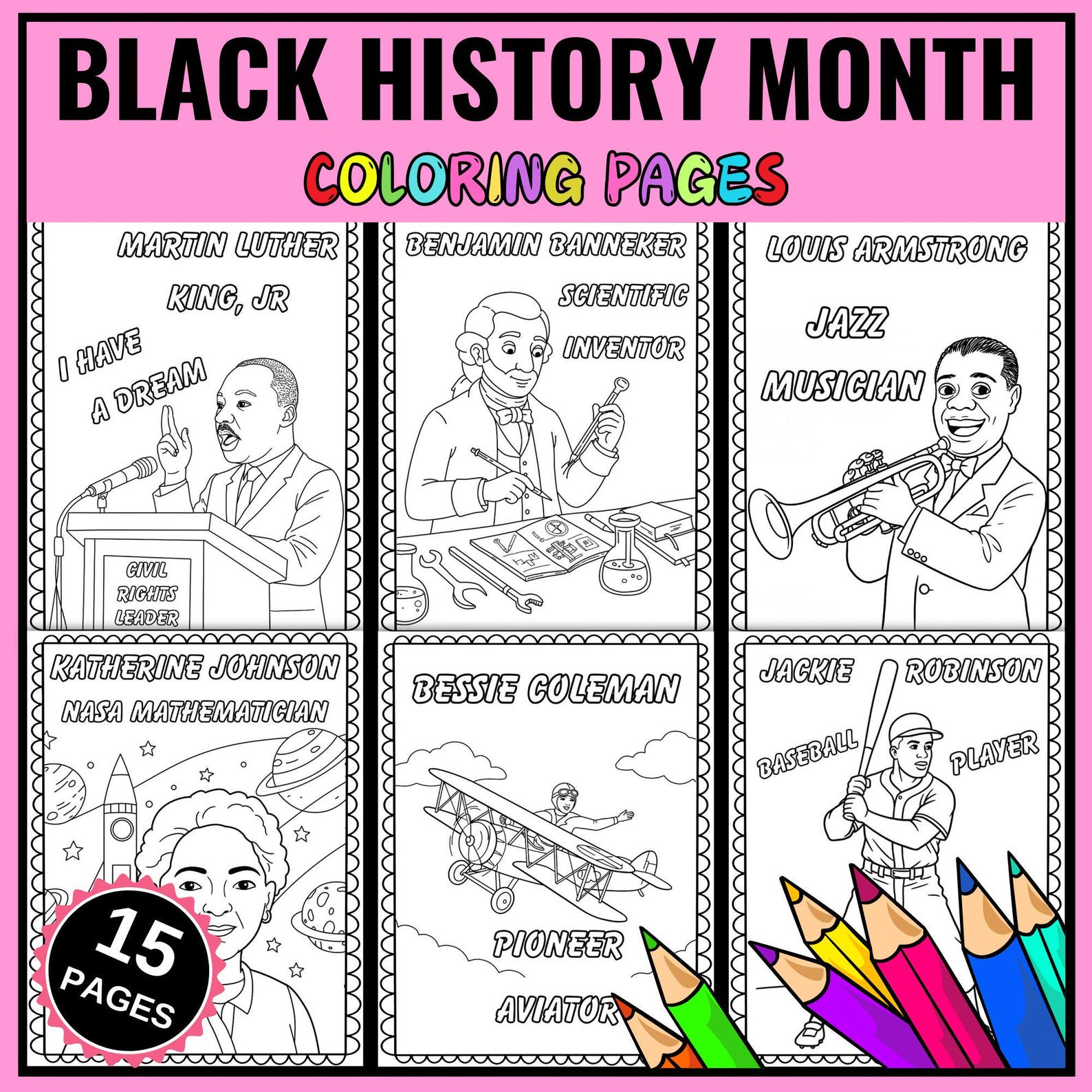 African American Heroes Coloring Worksheets, Important Figures in Black ...
