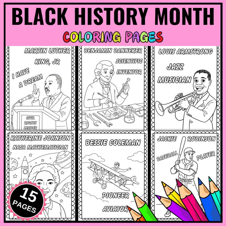African American Heroes Coloring Worksheets, Important Figures in Black ...