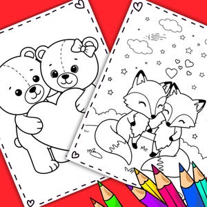 Printable Valentine's Day Forest Animals Coloring Pages, Valentines Day ...