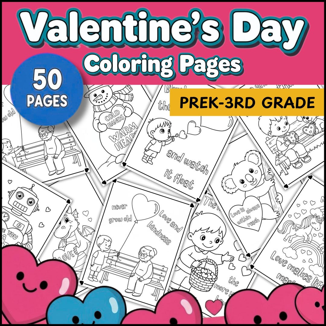 Valentine’s Day Early Finisher Coloring Pages for Students | February ...