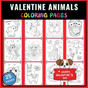 Printable Valentine's Day Forest Animals Coloring Pages, Valentines Day ...