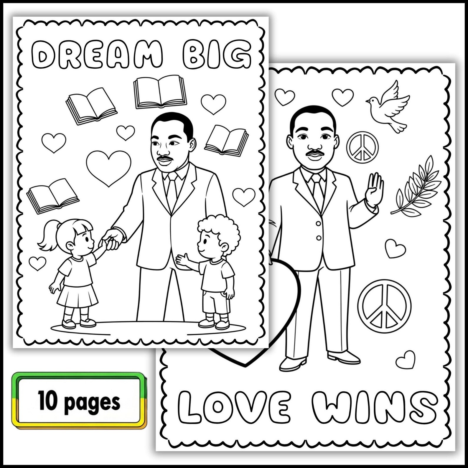 Martin Luther King Jr Day Printable Coloring Pages | MLK Pre-k to 1st ...