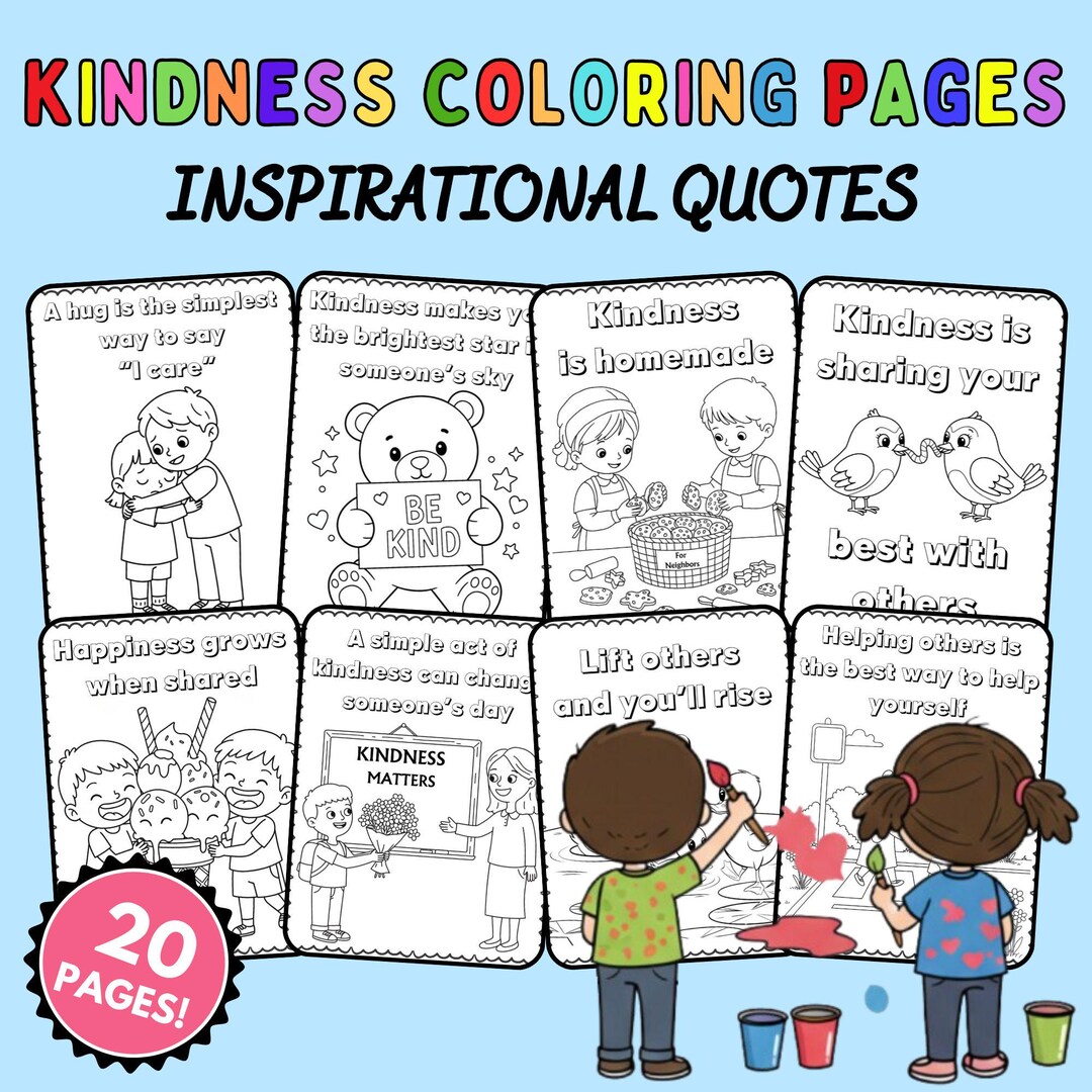 Kindness Specialized Coloring Inspirational Quotes Sheets, Printable ...