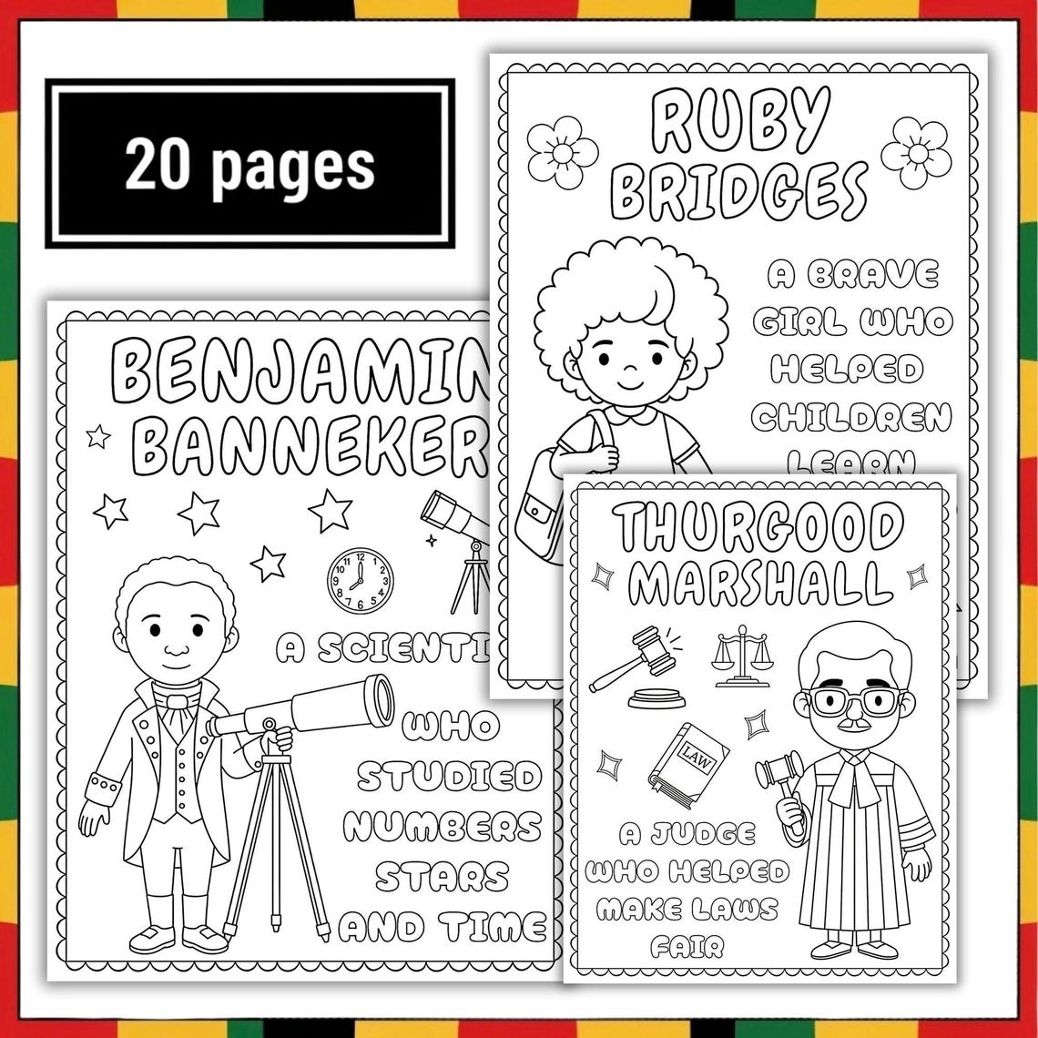 Black History Month Heroes Printable Coloring Pages|famous African ...