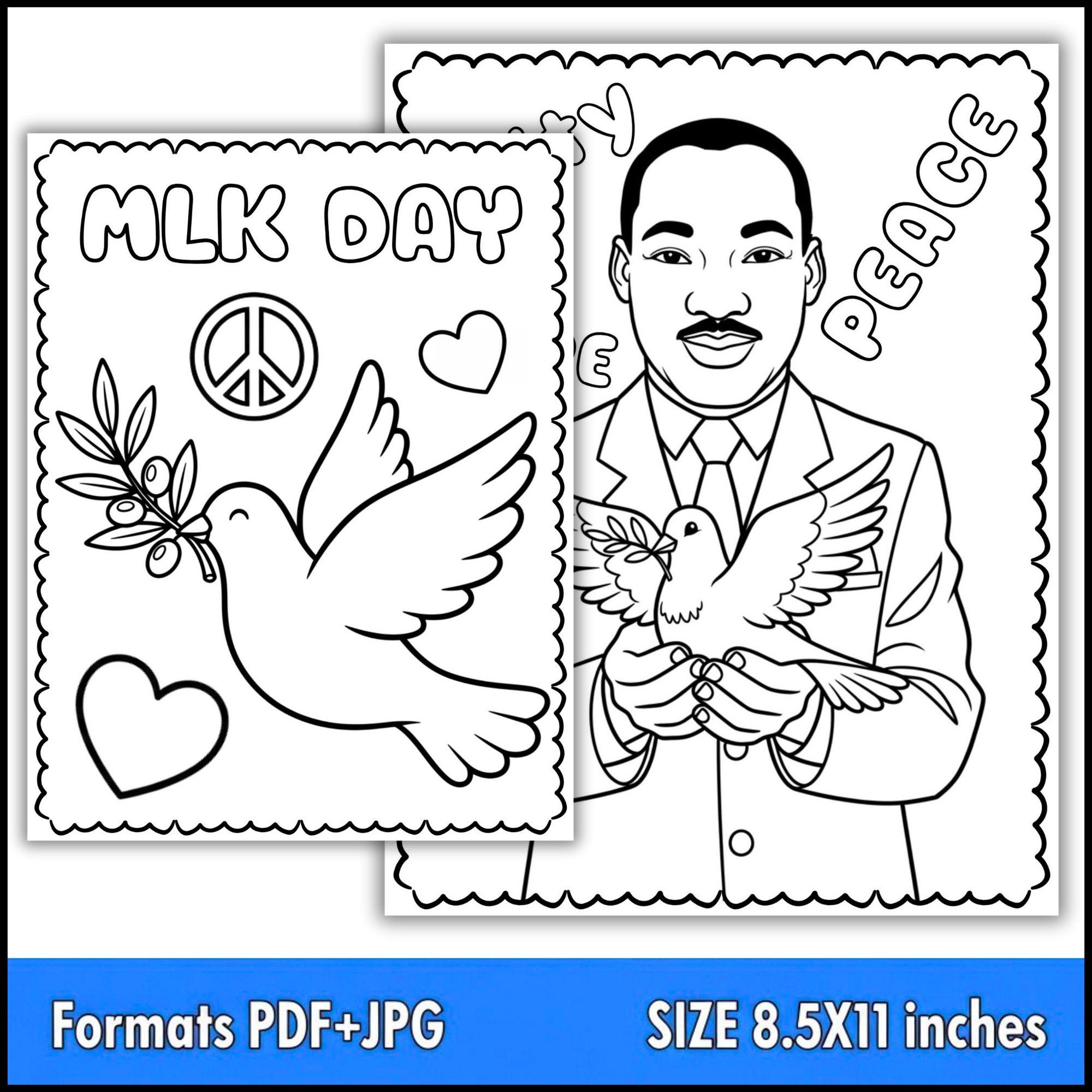 Martin Luther King Jr Day Printable Coloring Pages | MLK Pre-k to 1st ...