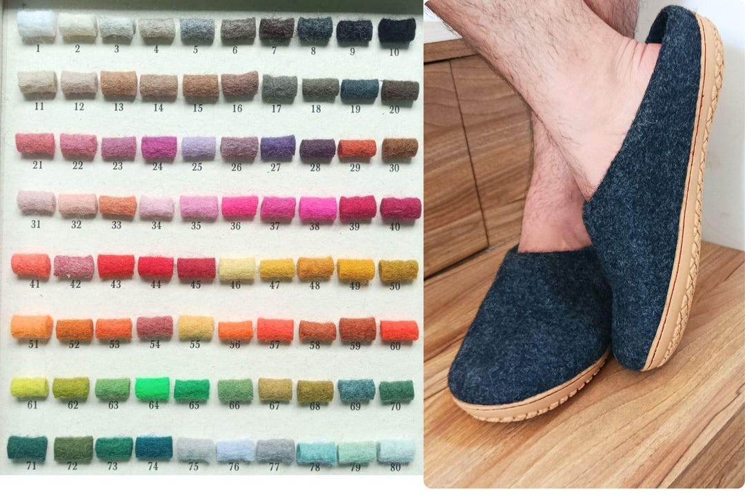 Custom Outdoor Slipper| Wool Outdoor Slipper in 100 Color Options ...