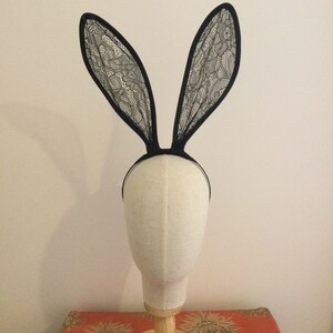 Lace Bunny Ears Headband Black Lace Bunny Ears Headband Talulahblue. - Etsy