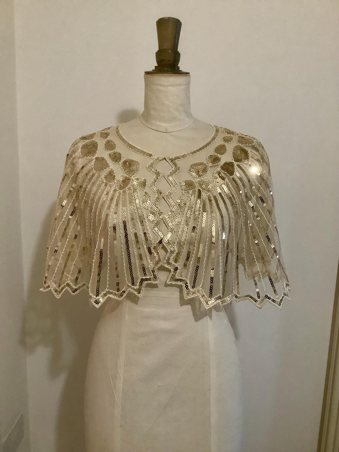 Champagne Gold 1920’s Vintage Style Beaded Flapper Cape. - Etsy