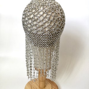 Silver Beaded Skull Cap, 1920s Flapper Headpiece. - Etsy