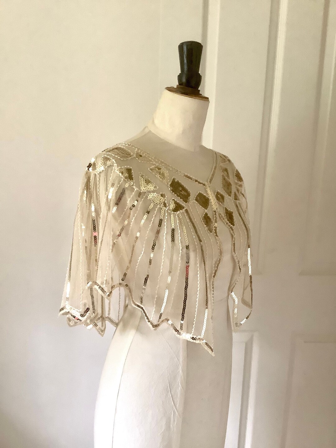 Champagne Gold 1920’s Vintage Style Beaded Flapper Cape. - Etsy