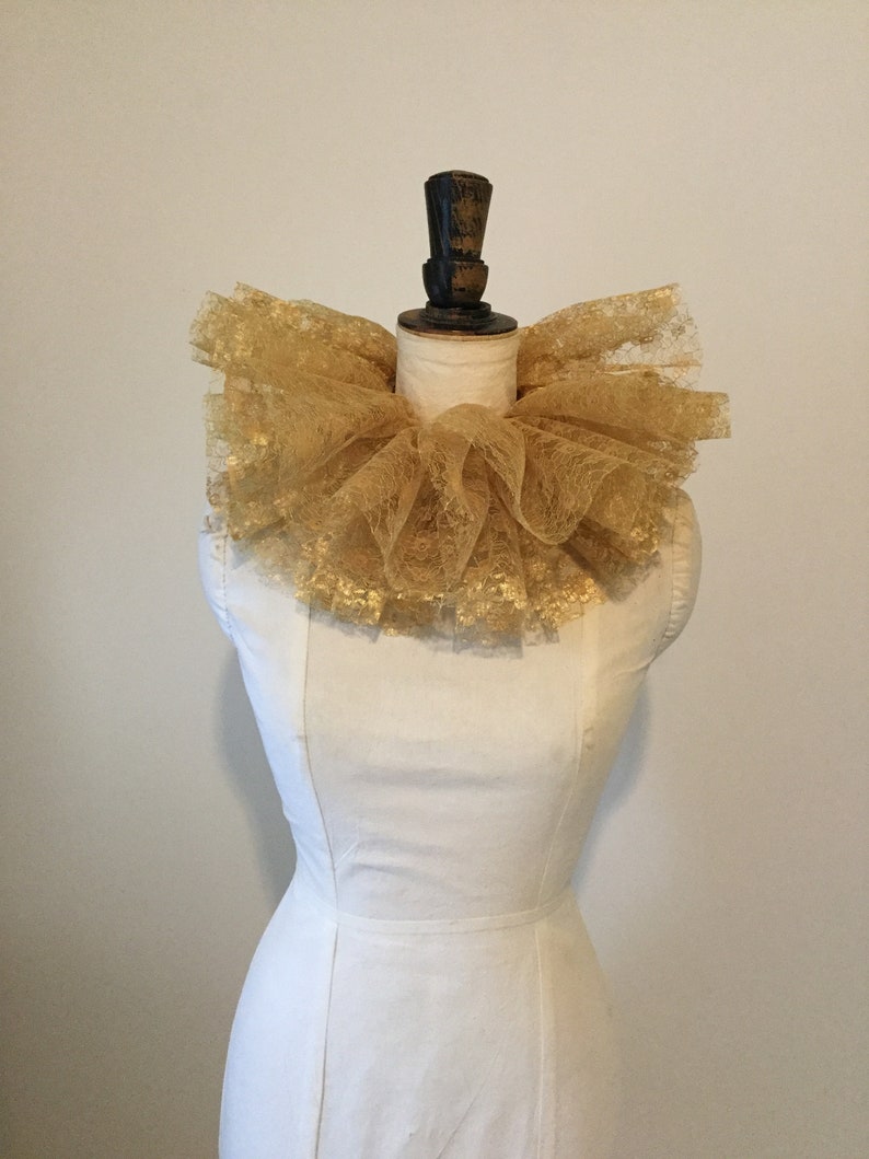 Gold Lace Neck Ruff Circus Clown Costume Etsy