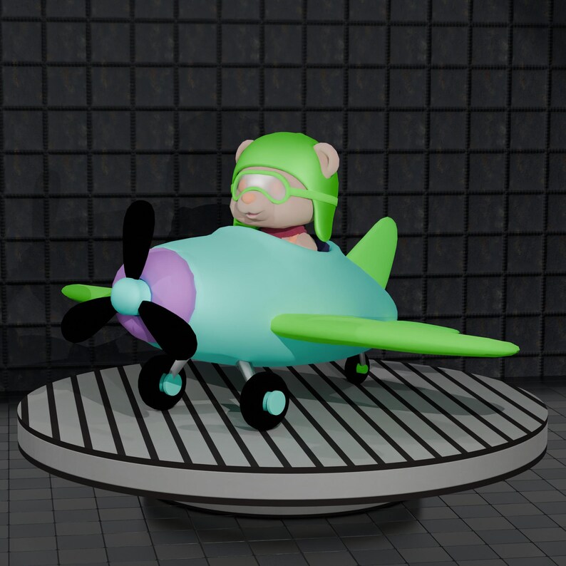 Bear Pilot Airplane 3D STL File | Articulated Toy Plane Model ...