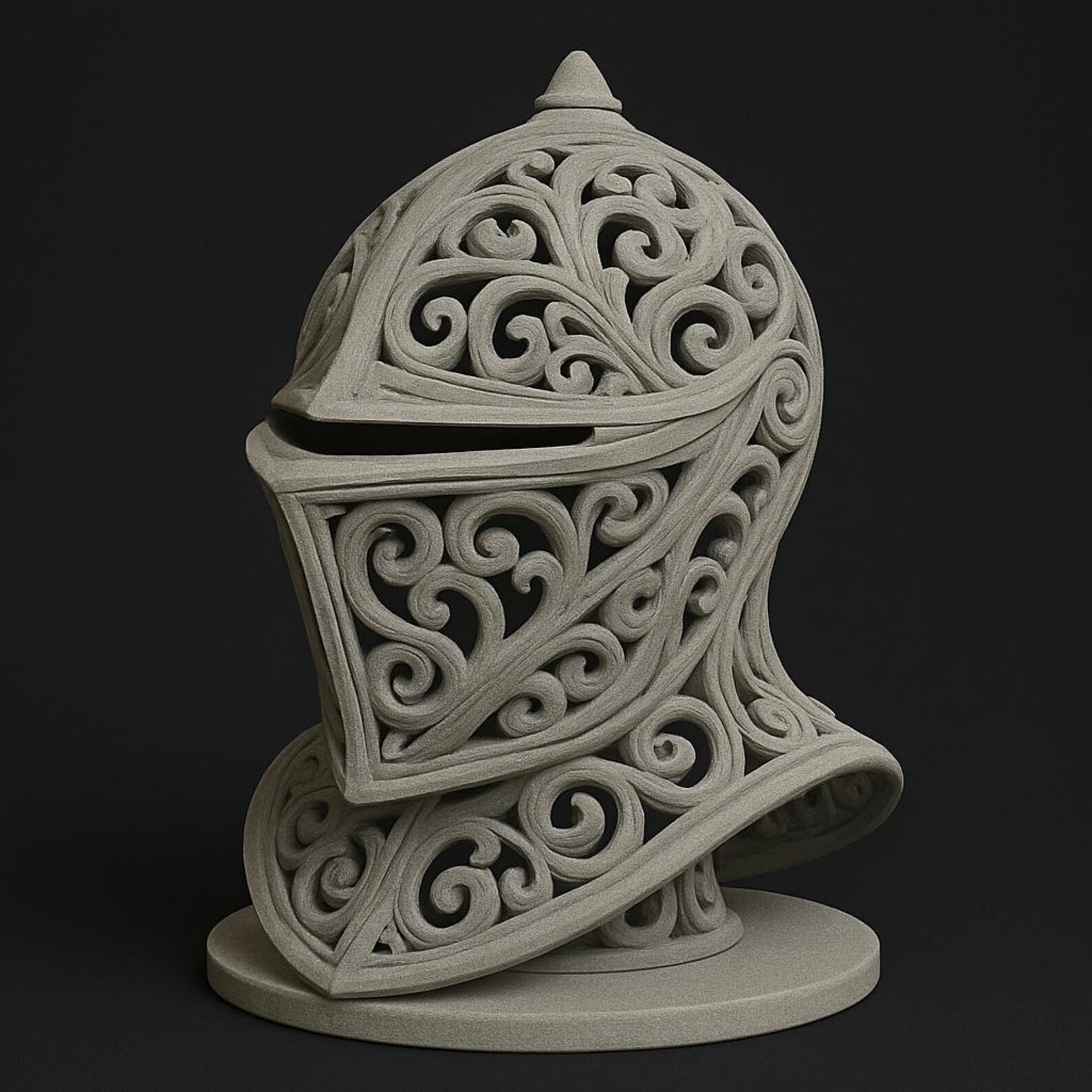 Ornate Knight Helmet STL | Filigree Medieval Armor Model | 3D Printable ...