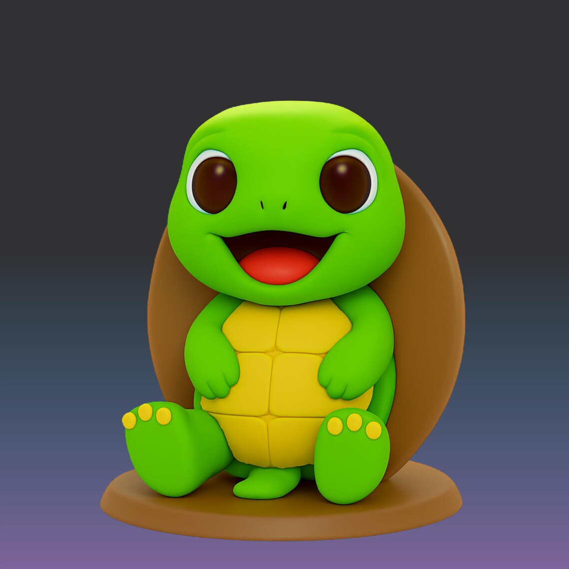 Cute Baby Turtle STL File | Adorable Chibi Tortoise Model | 3D ...