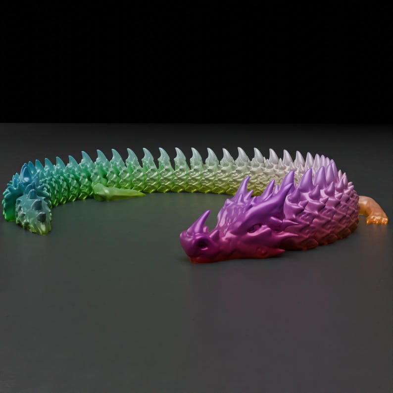 Articulated Dragon STL File | Rainbow 3D Print Model | Flexible Dragon ...