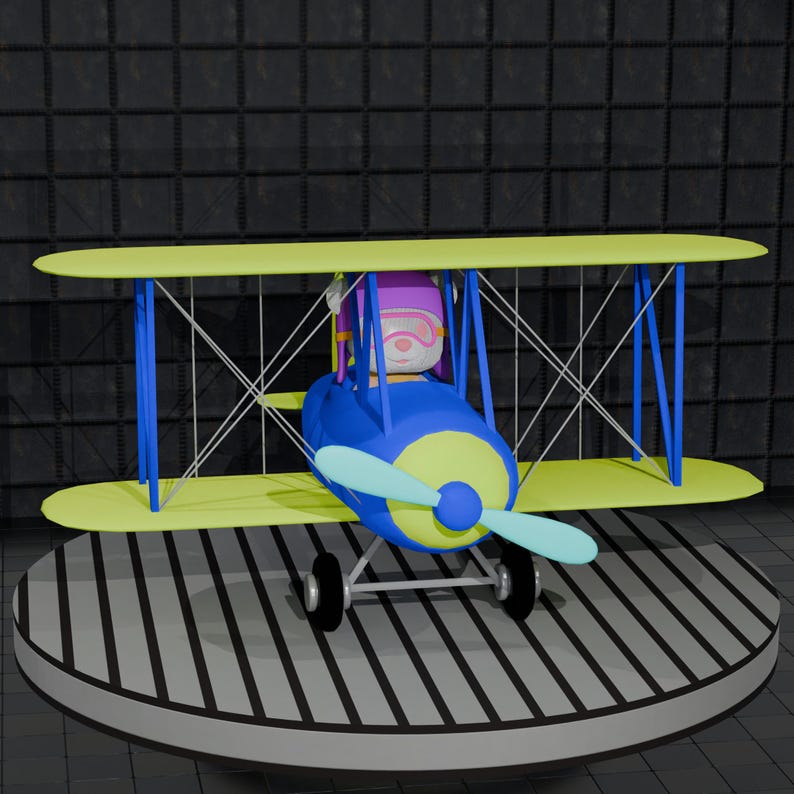 Cartoon Biplane Airplane 3D STL File | Articulated Toy Plane Model ...