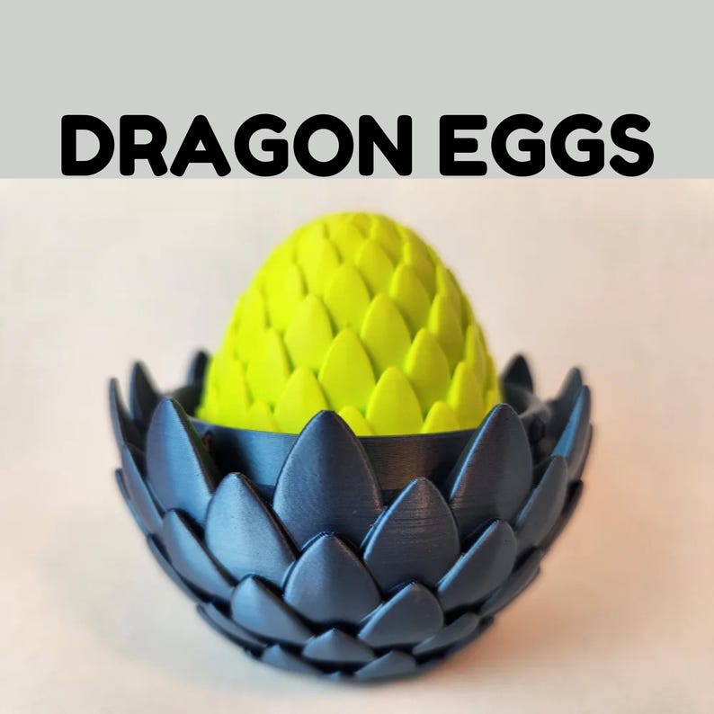 Dragon Egg 3D STL File Mystery Dragon Egg Container Fantasy Egg Storage ...