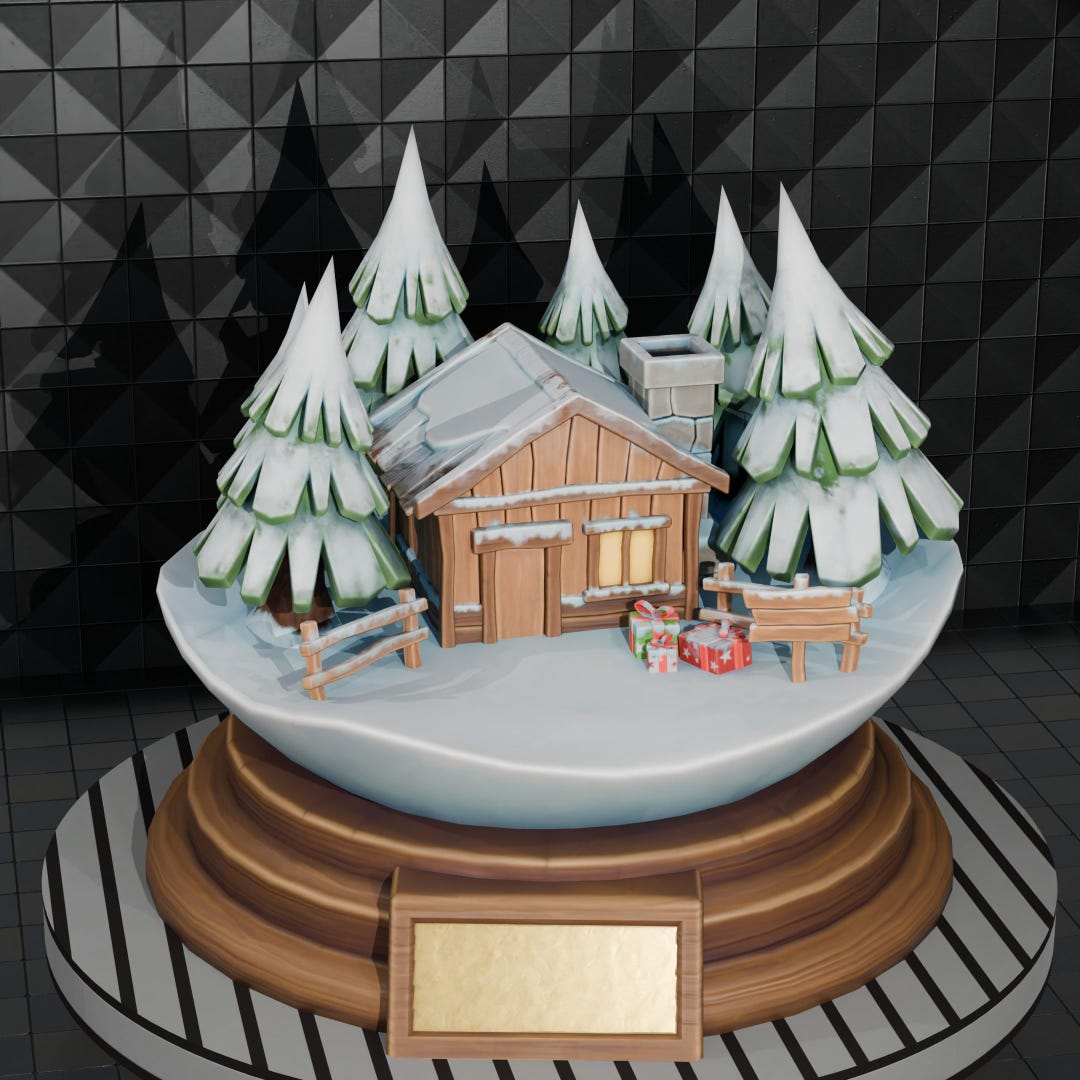 Winter Cabin Diorama 3D STL File | High Detailed Christmas Scene Model ...